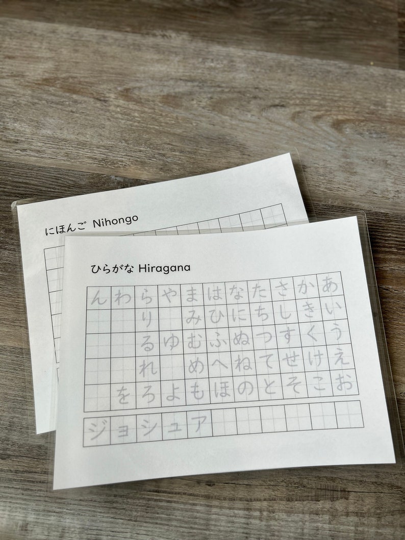 Reuse Laminated Japanese Writing Sheet- Hiragana, Katakana ...
