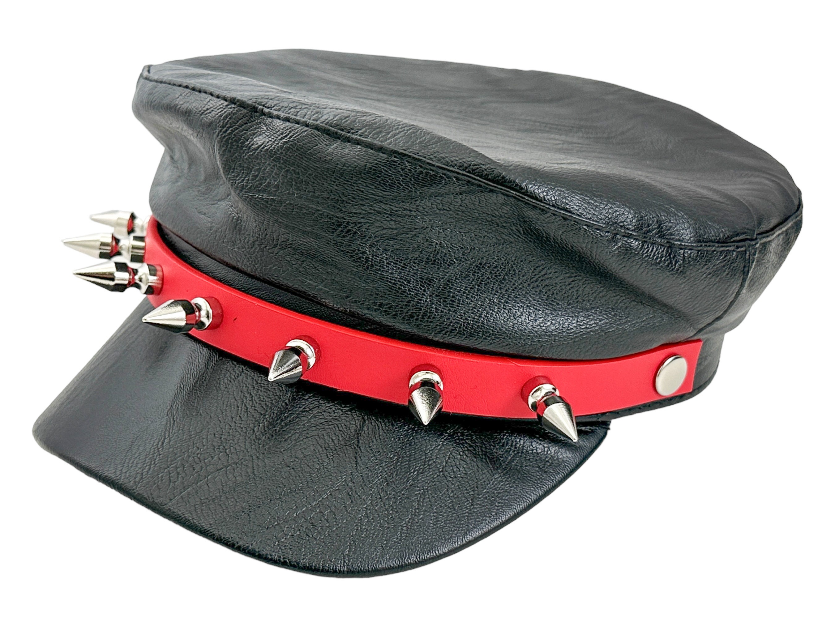 Spike Bikers Hat Vegan Leather Punk Goth Rave Alternative Style - Etsy