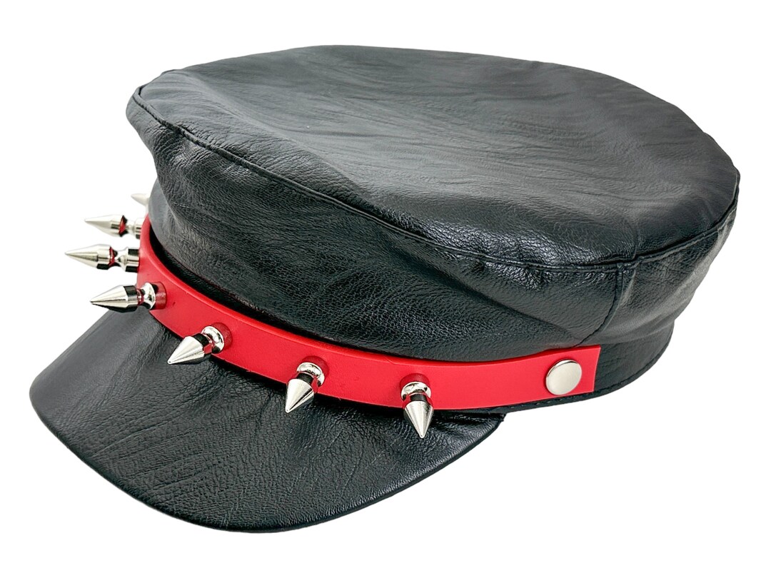 Spike Bikers Hat Vegan Leather Punk Goth Rave Alternative Style - Etsy