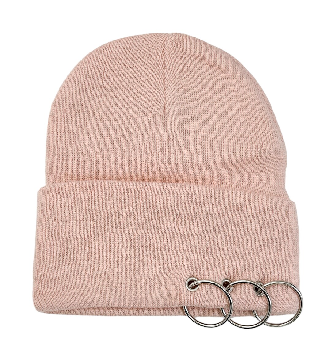 Beanie Hat Black Piercing Ring Premium Handmade Goth EMO Thrash Rock ...