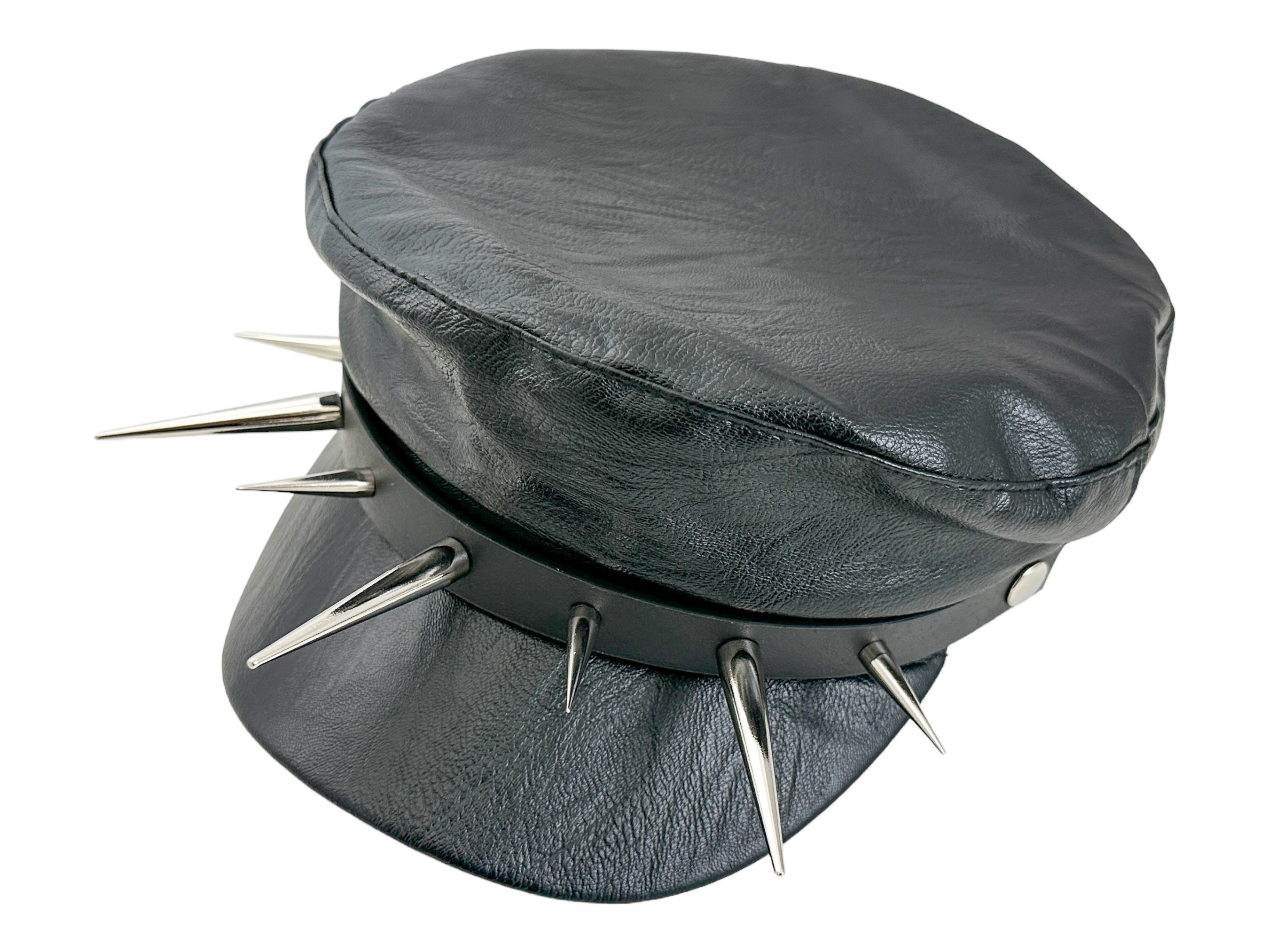 3 Spike Bikers Hat Vegan Leather Punk Goth Rave Alternative Style - Etsy