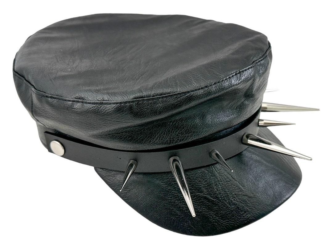 3 Spike Bikers Hat Vegan Leather Punk Goth Rave Alternative Style - Etsy
