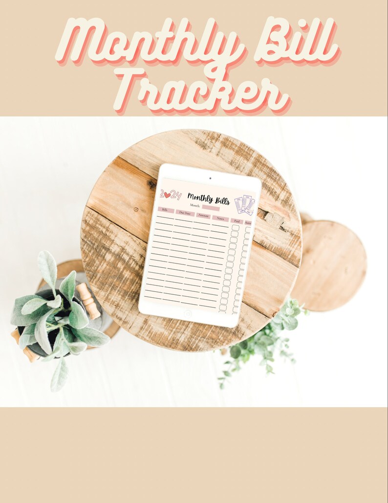 Editable Monthly Bill Tracker, Printable Monthly Bill Tracker, Bill Log, Bill Payment Checklist ...