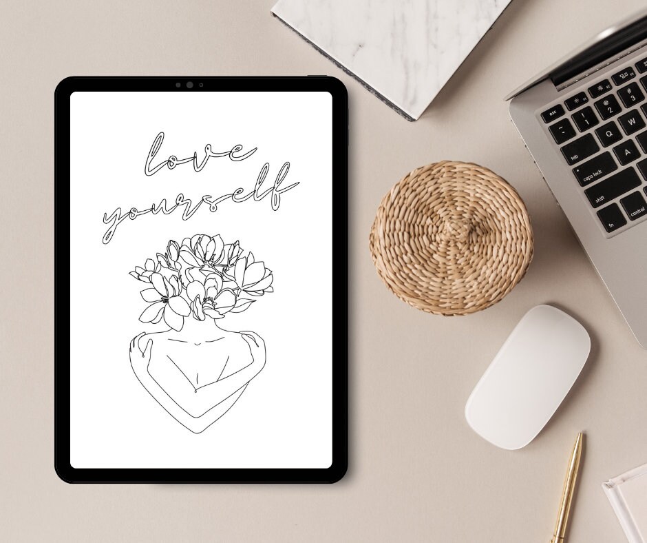 Mental Health Printable Coloring Pages | Downloadable Stress Relief ...
