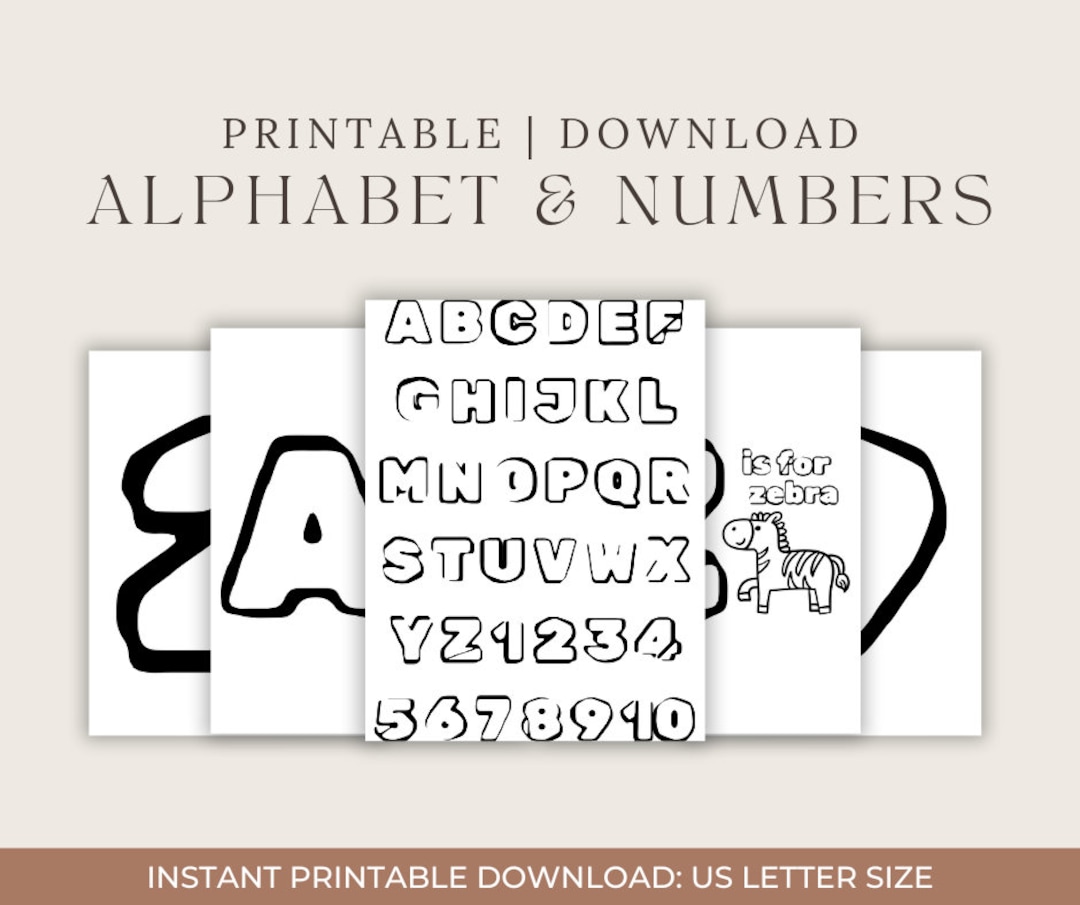 Printable Alphabet and Numbers Coloring Pages for Teachers, Classroom ...