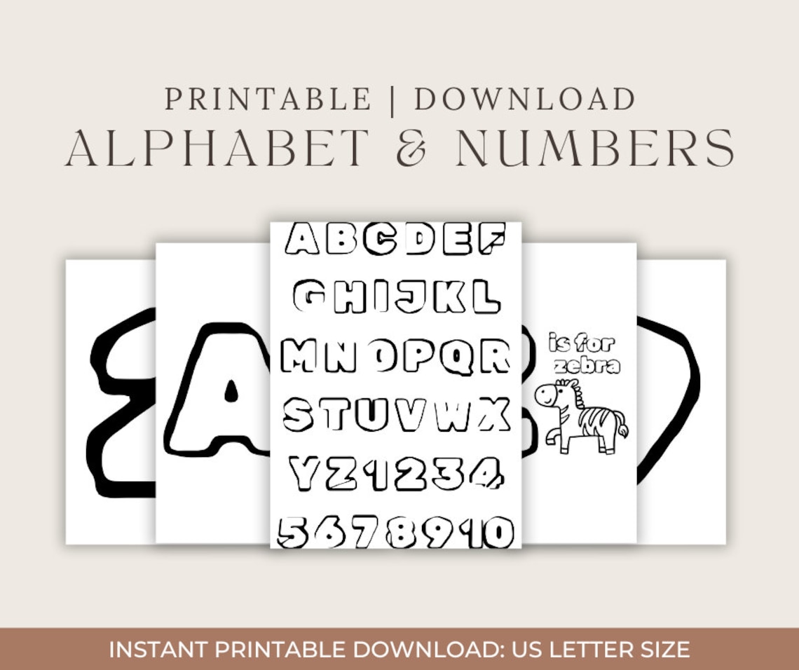 Printable Alphabet and Numbers Coloring Pages for Teachers, Classroom ...
