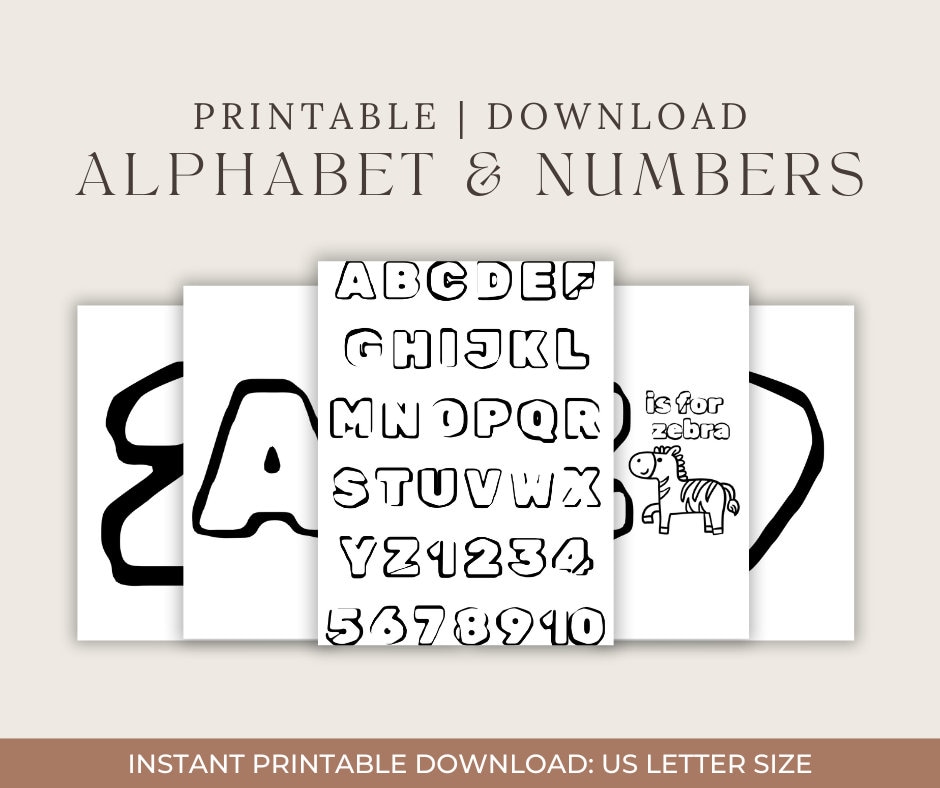 Printable Alphabet and Numbers Coloring Pages for Teachers, Classroom ...