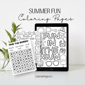 Printable and Downloadable Summer Fun Coloring Pages for Children and ...