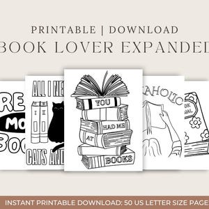 Book Lover Coloring Pages: 50 Printable Sheets (PDF Download) - Etsy