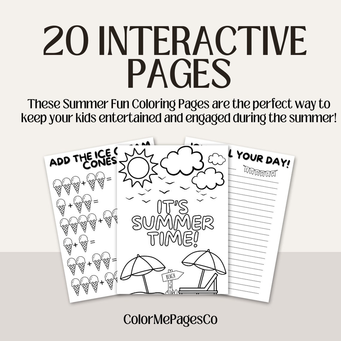 Printable and Downloadable Summer Fun Coloring Pages for Children and ...