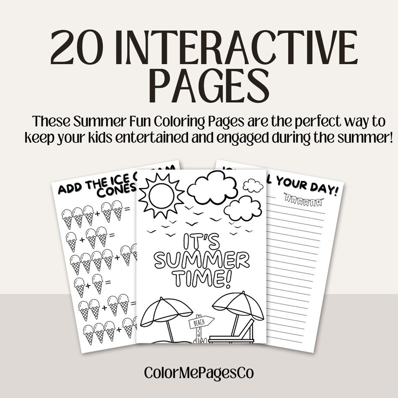 Printable and Downloadable Summer Fun Coloring Pages for Children and ...