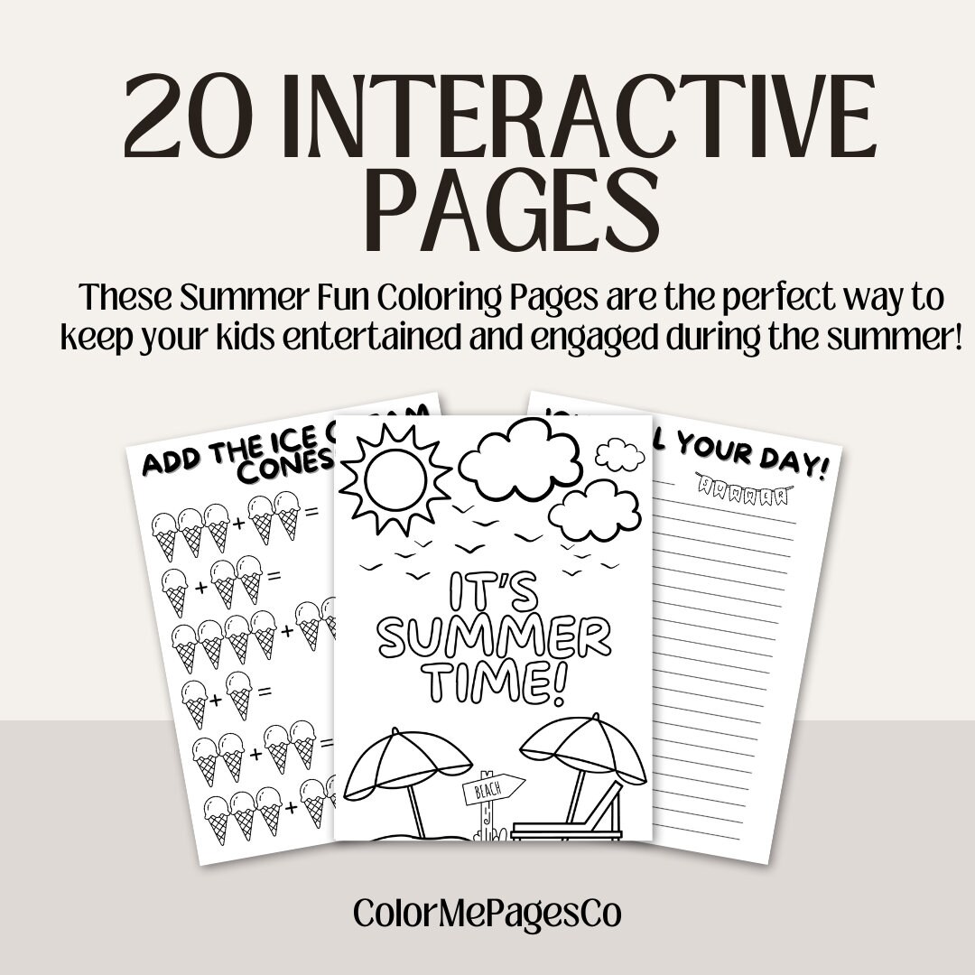 Printable and Downloadable Summer Fun Coloring Pages for Children and ...