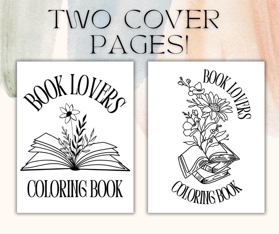 Book Lovers Adult Coloring Sheets | Printable Reading Lover Pages ...