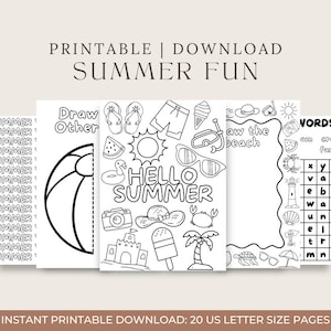 Printable and Downloadable Summer Fun Coloring Pages for Children and ...