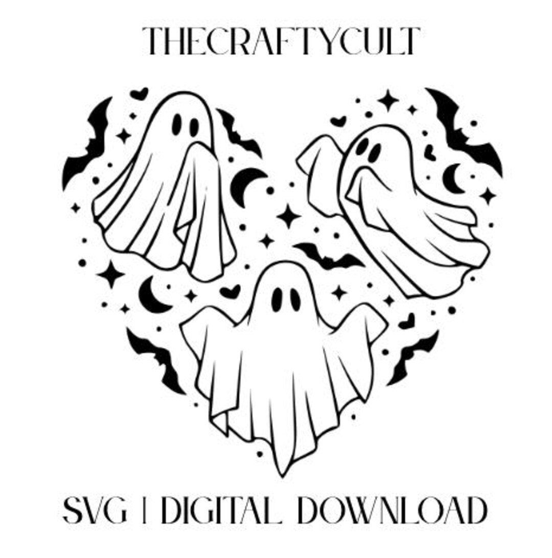 Ghost Heart | Cute Ghost | Version 1 | Heart | Svg/digital Download - Etsy