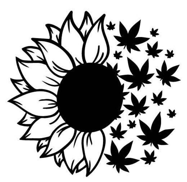 Sunflower Pot Leaf Svg/digital Download - Etsy