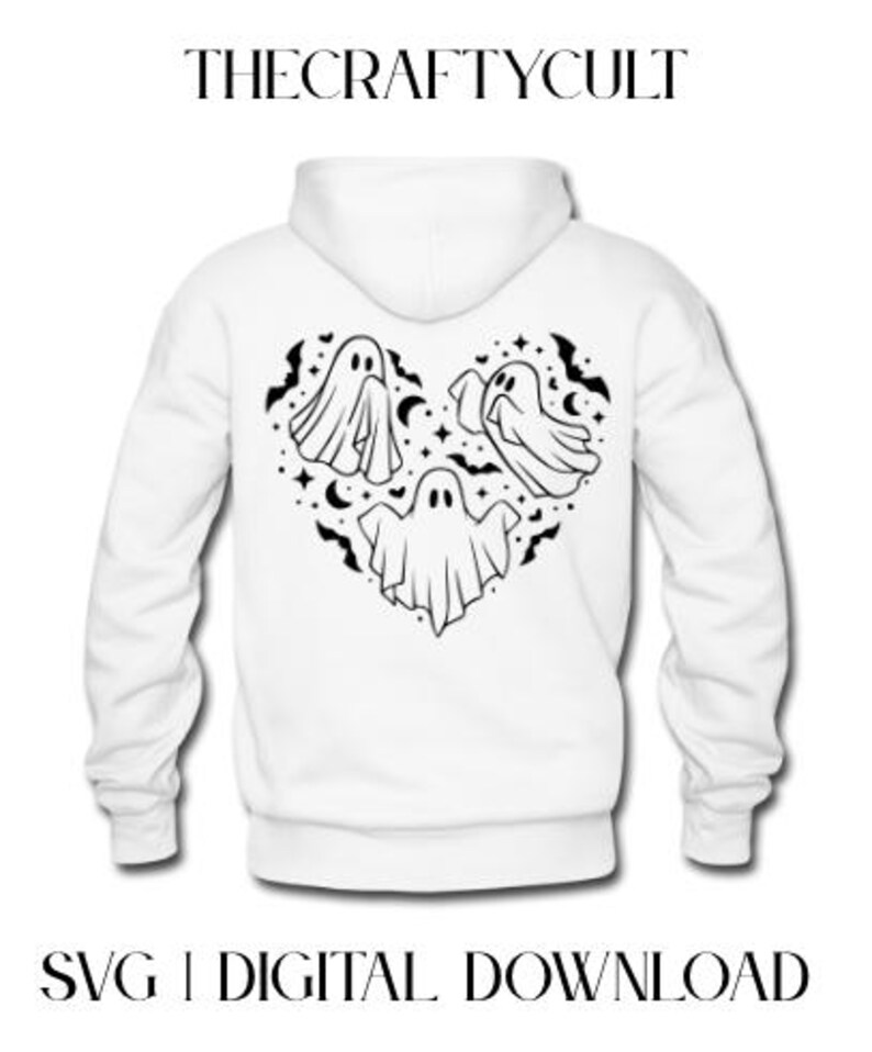 Ghost Heart | Cute Ghost | Version 1 | Heart | Svg/digital Download - Etsy