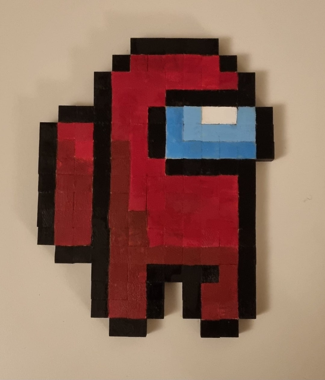 Wooden 8bit Pixel Art Red Among Us Character/crewmate/imposter - Etsy UK