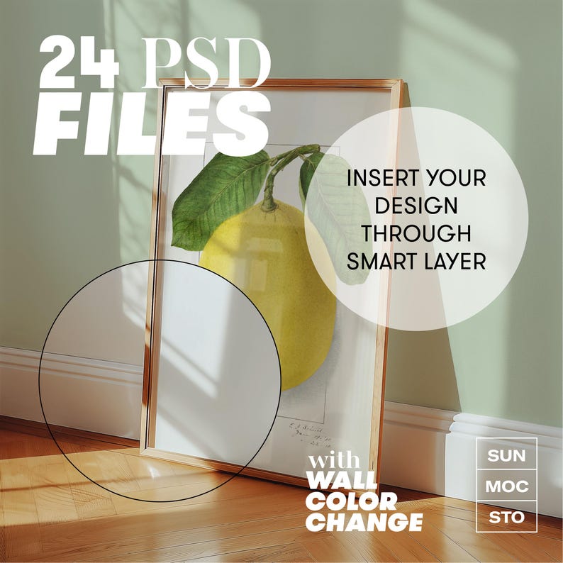 Vertical Frame Mockup Bundle: Customizable Wall Color, Modern ...