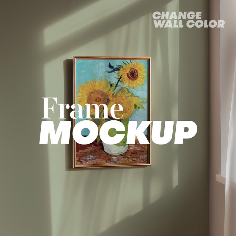 Vertical Frame Mockup Bundle: Customizable Wall Color, Modern ...