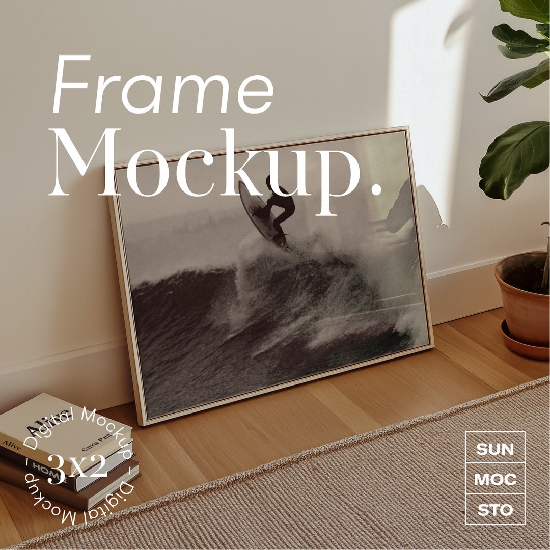 Boho Landscape Frame Mockup: Minimalist Interior, 3x2 PSD (digital ...