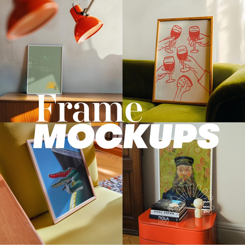 50 Frame Mockup Bundle: Retro & Modern PSD Templates (digital Download ...