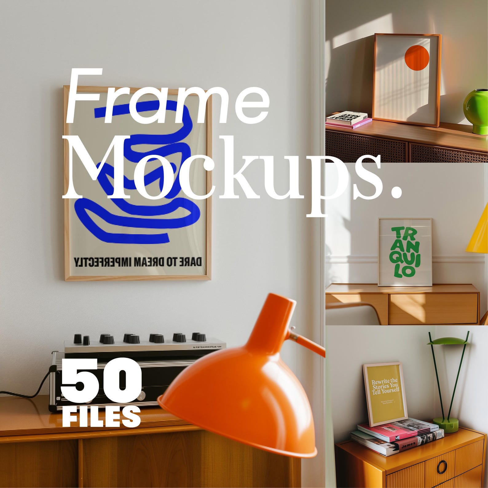 50 Frame Mockup Bundle: Retro & Modern PSD Templates (digital Download ...