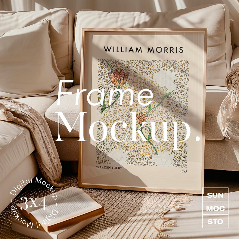 Vertical Frame Mockup: 3x4, Modern Boho Living Room Scene (PSD File) - Etsy