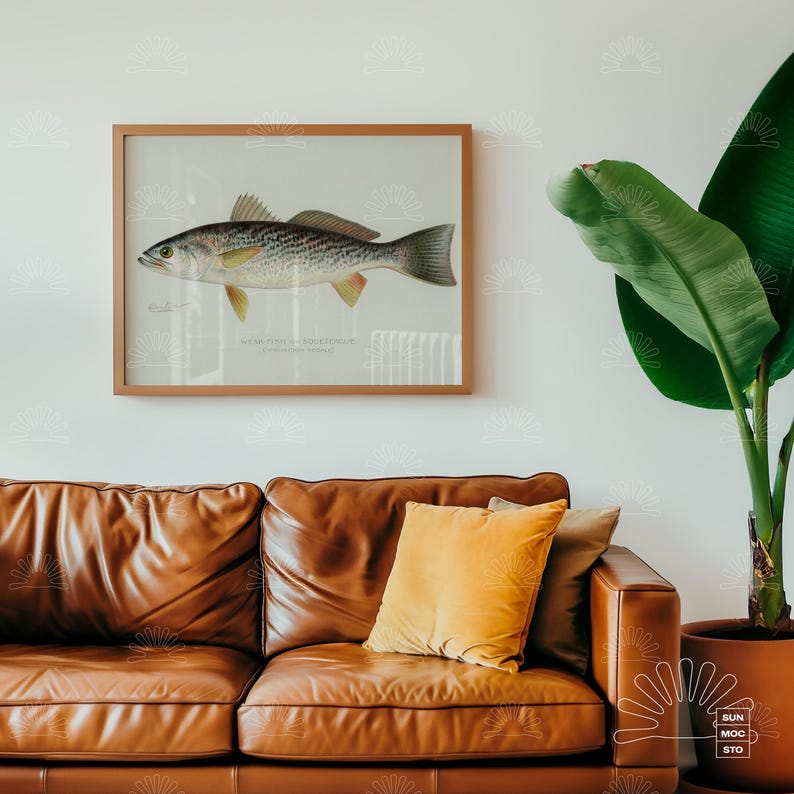 Mid-century Modern Frame Mockup: Horizontal 4x3 Ratio, Brown Leather ...