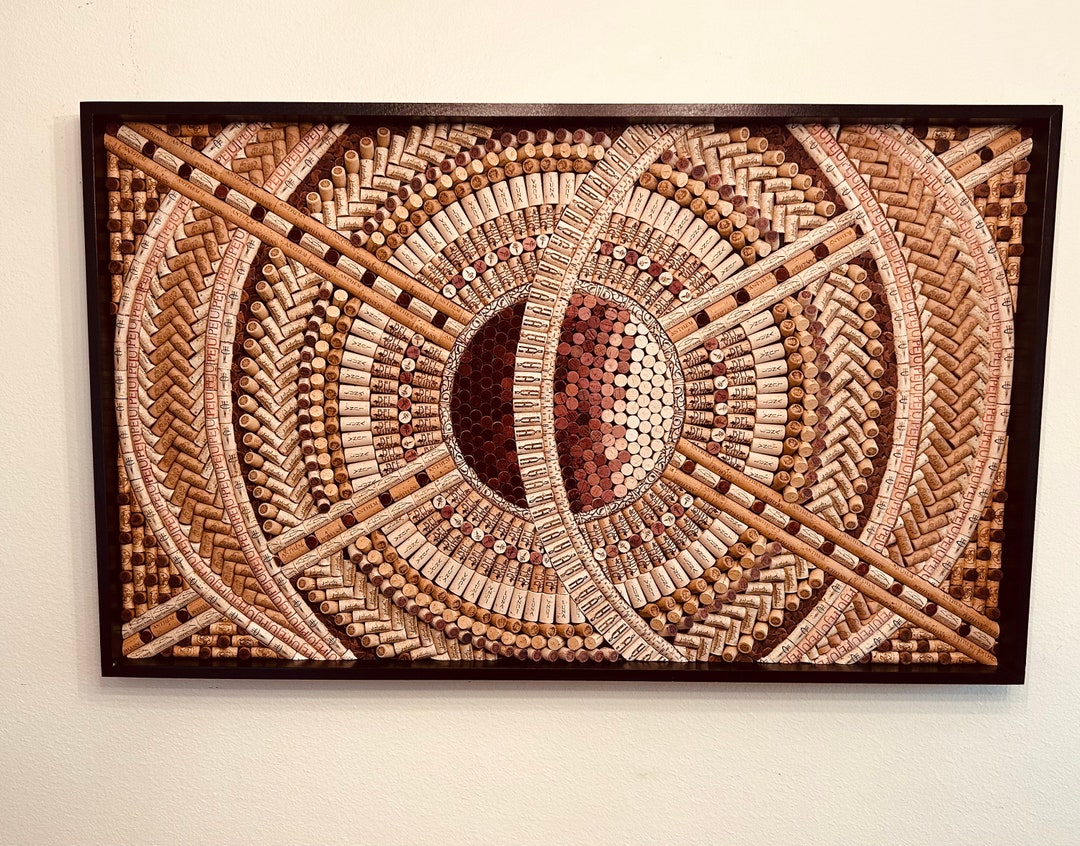 Recycled Abstract Wine Cork Wall Art Sculpture Framed Art Hotel ...