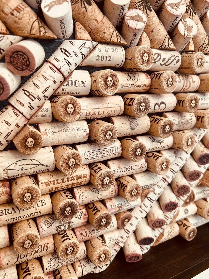 Recycled Wine Cork Vineyard Grapevine Wall Sculpture Framed Wall Hotel ...
