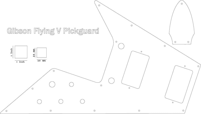 Gibson Flying V Scratchplate Files Svg, Dxf, Pdf, Crv3d and Crv - Etsy
