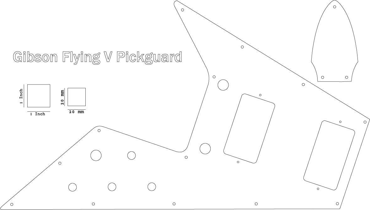 Gibson Flying V Scratchplate Files Svg, Dxf, Pdf, Crv3d and Crv - Etsy