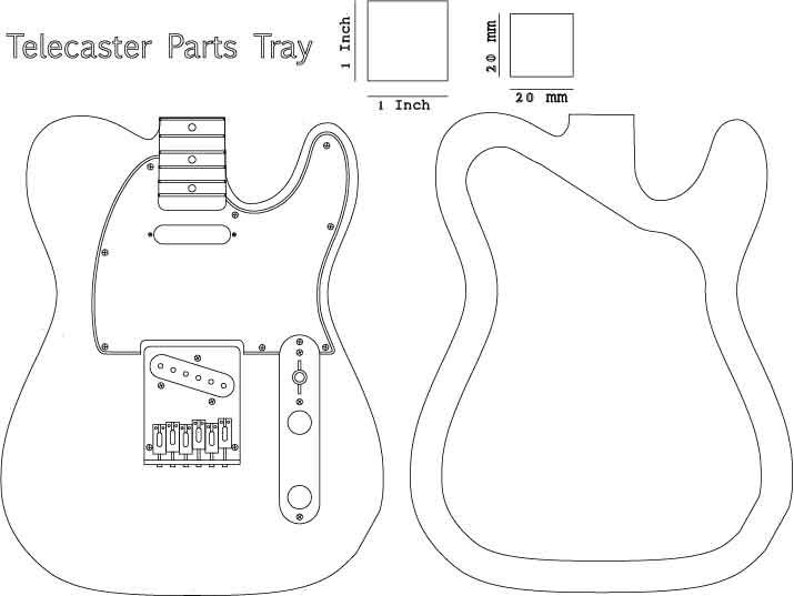 Fender Telecaster Parts/pick Tray SVG DXF PDF Crv Crv3d Files Download ...