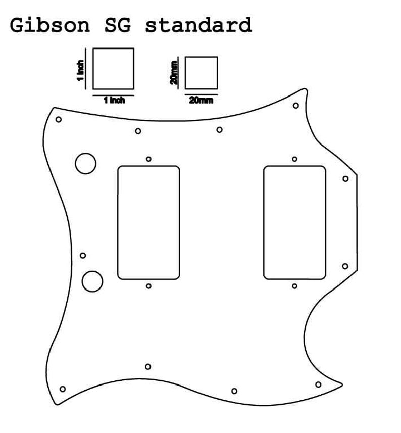 Gibson SG Standard Pickguard File in the Formats Svg, Pdf, Dxf, Crv3d ...
