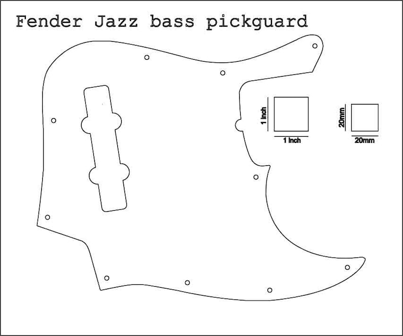 Fender Jazz Bass Pickguard File in the Formats Svg, Pdf, Dxf, Crv3d ...