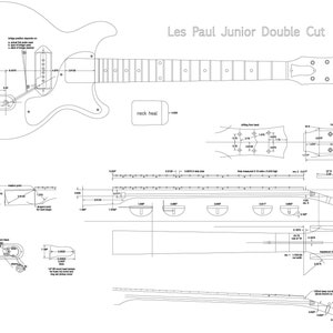 Gibson Les Paul Jnr Double Cut Plans/files Svg/dxf/pdf/crv/crv3d - Etsy