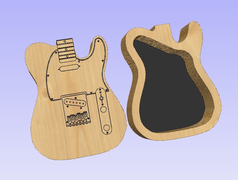 Fender Telecaster Parts/pick Tray SVG DXF PDF Crv Crv3d Files Download ...