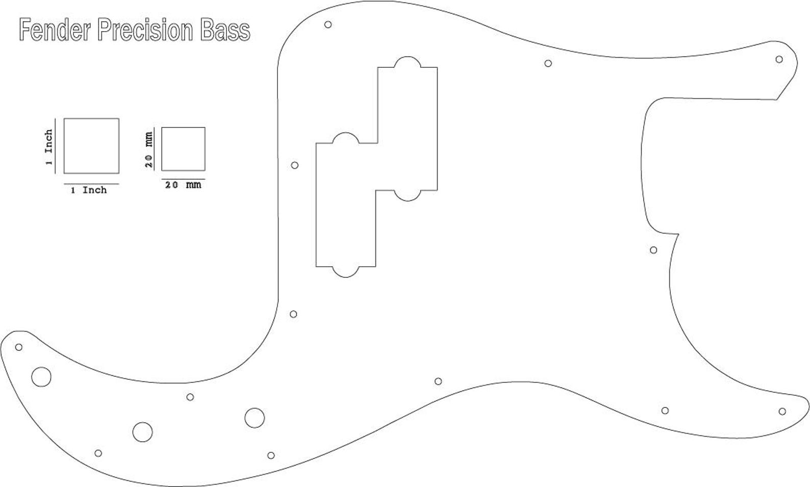 Fender Precision Bass Pickguard Files Svg, Dxf, Pdf, Crv3d and Crv - Etsy
