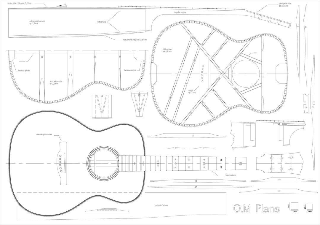Martin O.M Style Guitar Plans/ File in Svg/pdf/dxf/crv/crv3d - Etsy