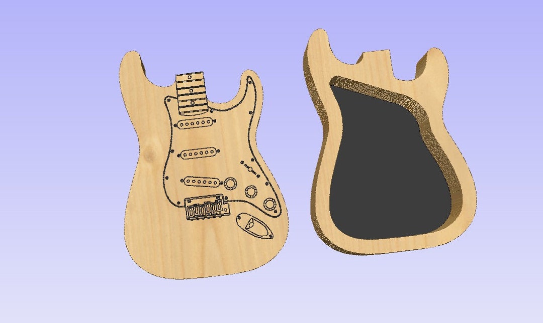 Fender Stratocaster Parts / Pick Tray SVG DXF PDF Crv Crv3d Files Cnc ...