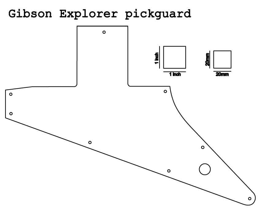Gibson Explorer Pickguard File in the Formats Svg, Pdf, Dxf, Crv3d, and ...