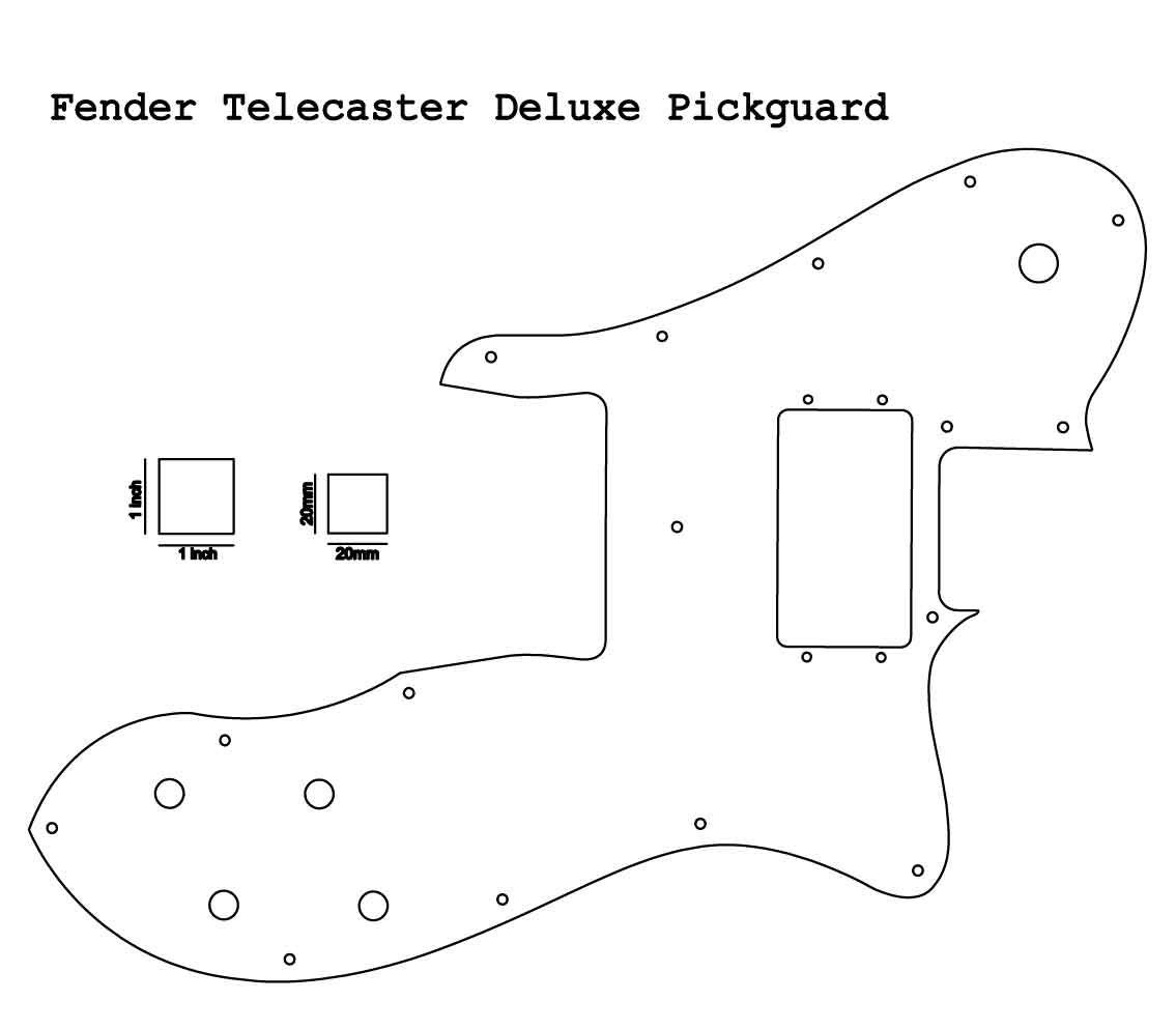 Fender Telecaster Deluxe Pickguard in the Formats Svg, Pdf, Dxf, Crv3d, and Crv. - Etsy