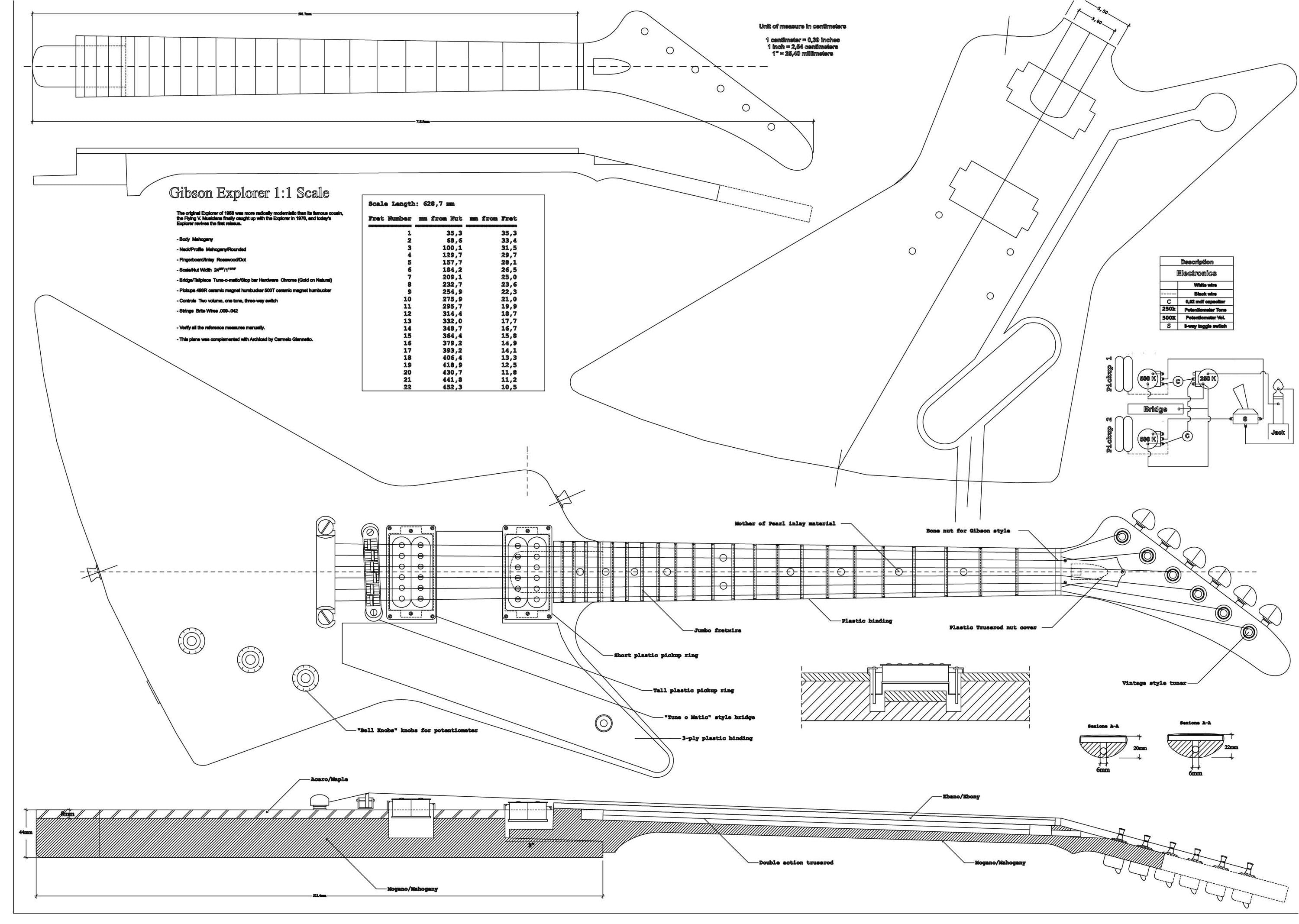 Gibson Explorer Style Guitar Plans Vector in Svg, Pdf, Dxf, Ai and Jpg ...