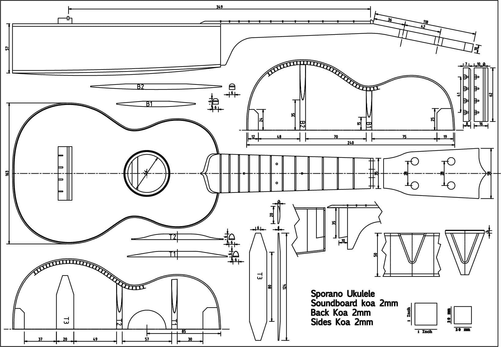 Soprano Ukulele Plans SVG DXF PDF Crv Crv3d Files Download - Etsy