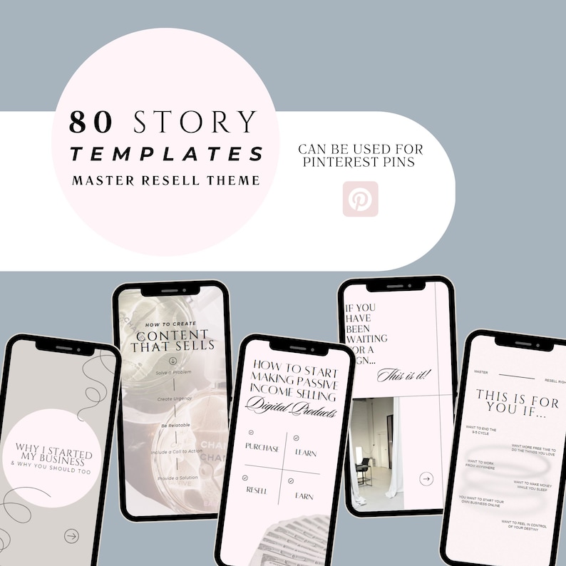 Pink Aesthetic Faceless Marketing Story Templates MRR Theme IG ...