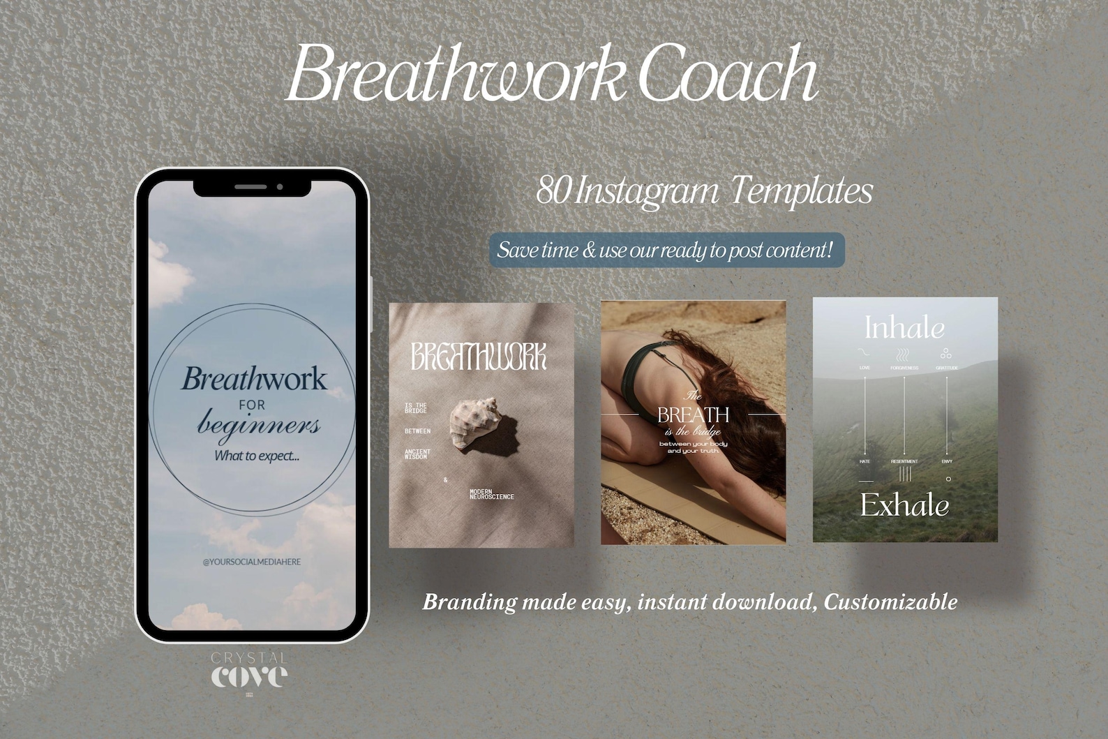 Breathwork Coach Instagram Templates | Social Media Breathwork Posts ...