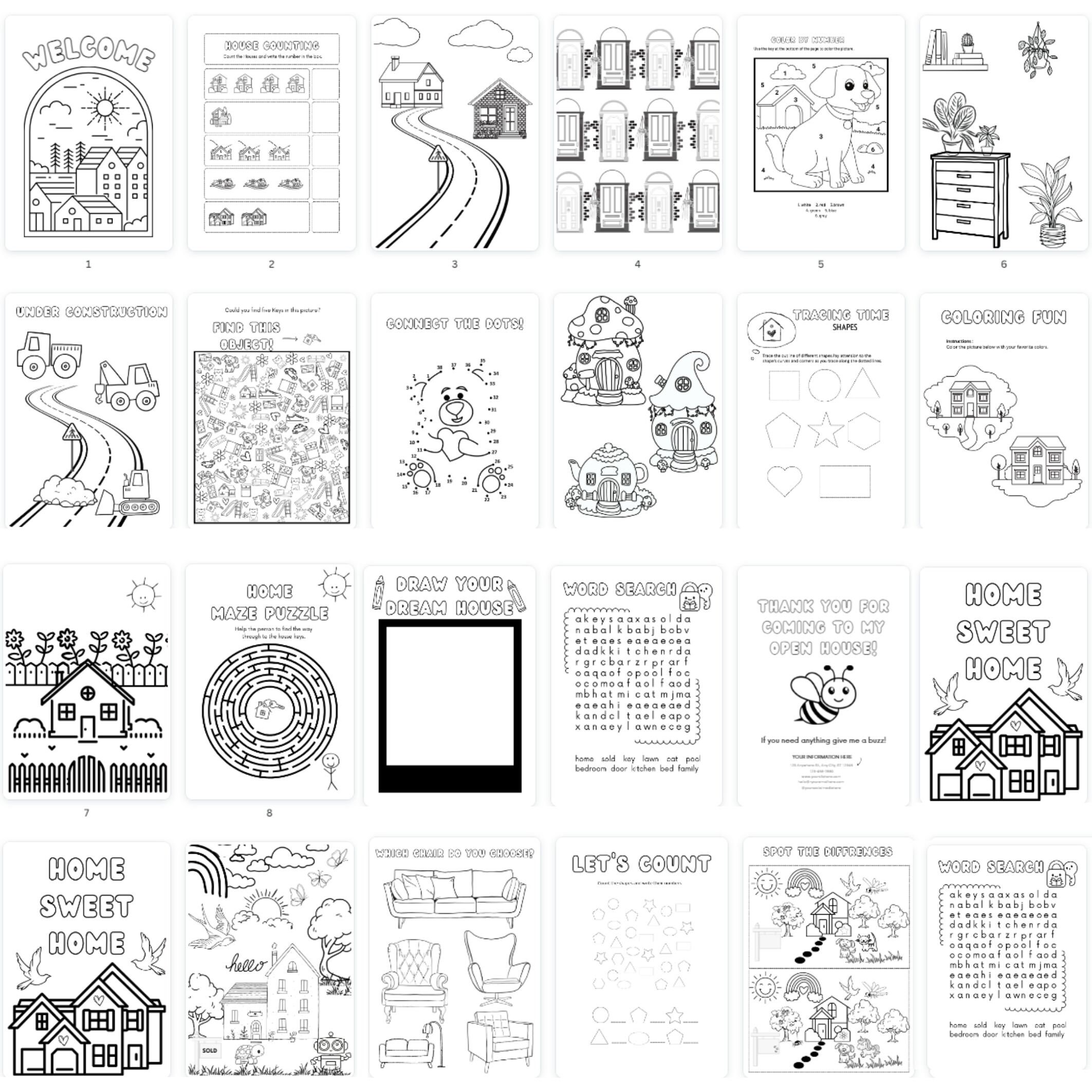 Open House Kids Coloring Book & Activity Book for Realtors and Real ...