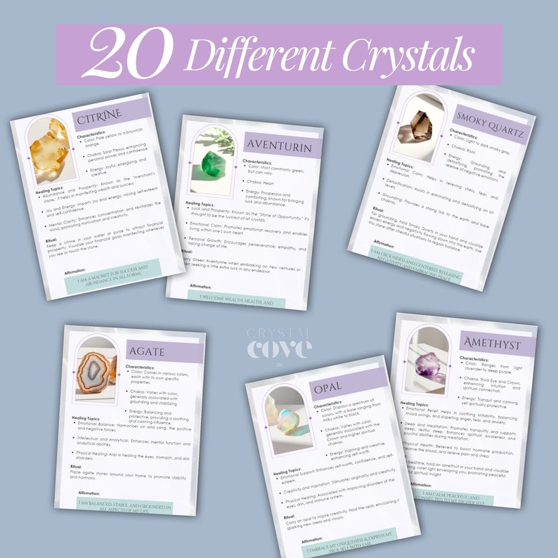 Crystal Guide Energy Healing Guide With Workbook Pages Digital Download ...