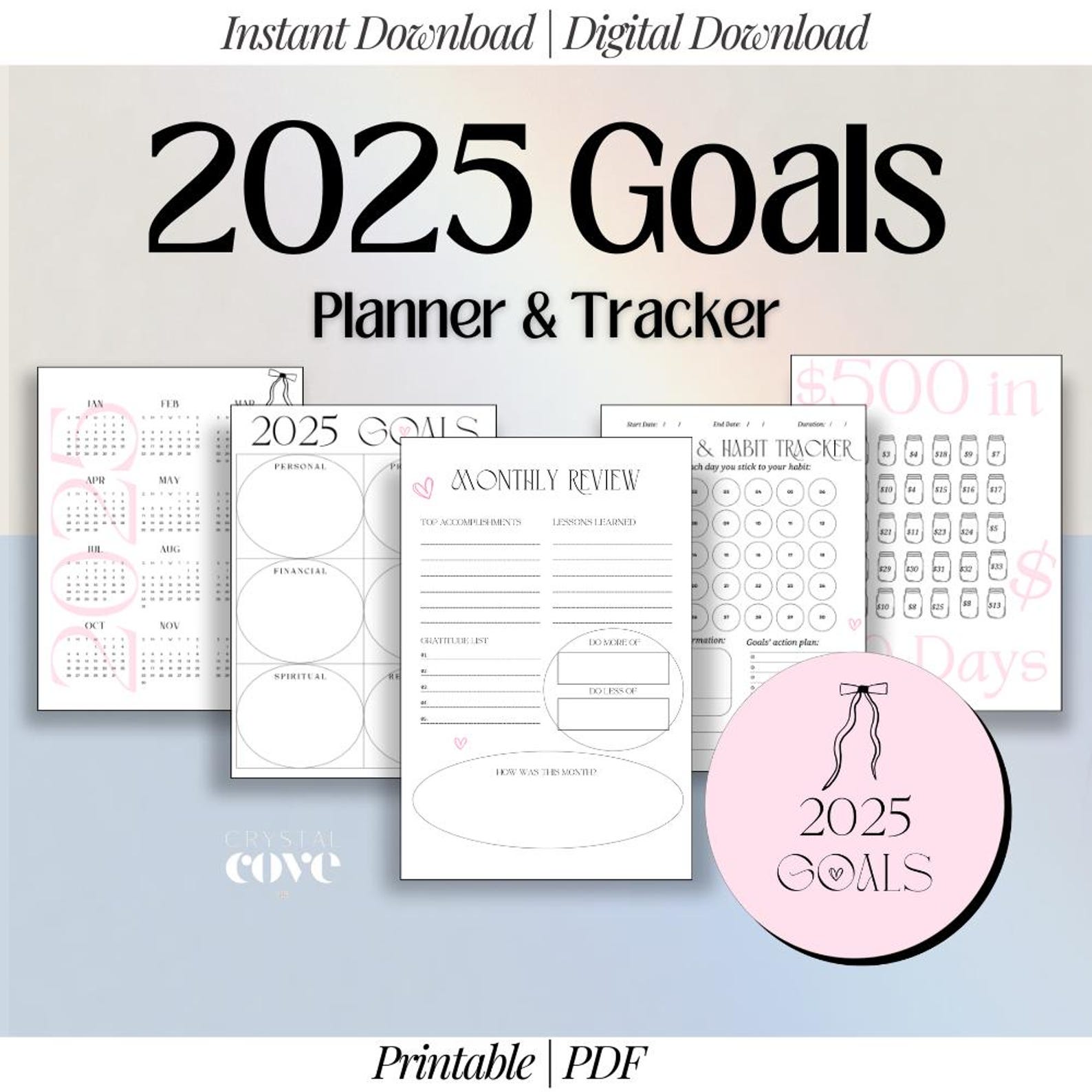 2025 Printable Planner Template | 2025 Goals List | Goal Planning ...